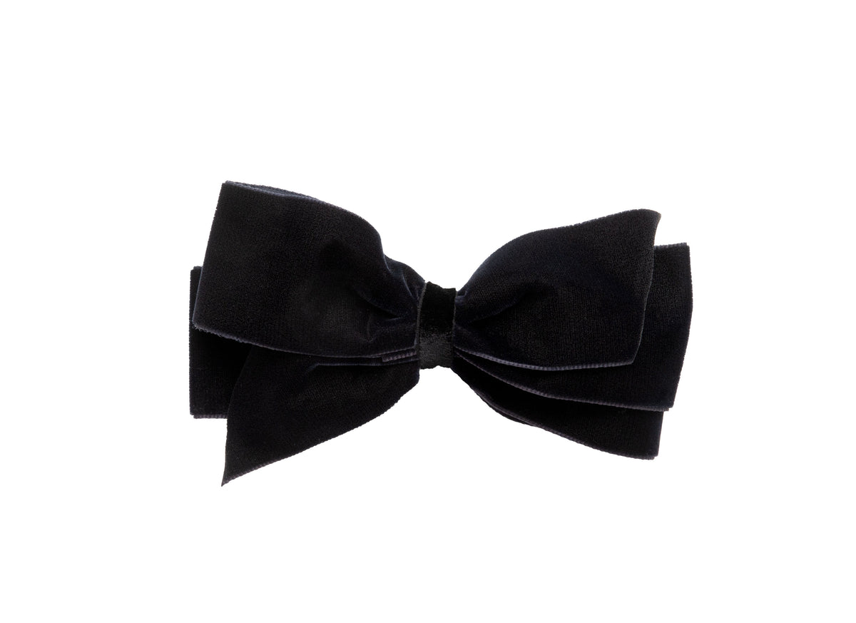 Stephanie Velvet Mini Bow - Black – Bow Friends
